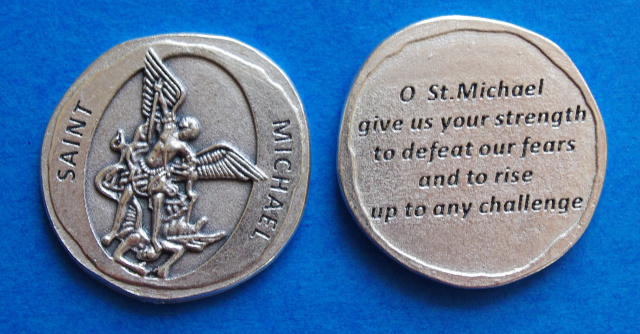 St. Michael Forged In Stone Pocket Token