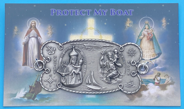 Our Lady of Good Voyage/St Christopher Pewter Boat Medal