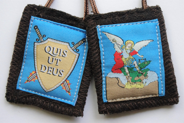 St. Michael the Archangel Woven Medallion Wool Scapular