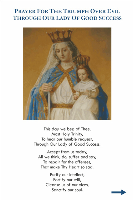 Our Lady of Good Success Prayer Against Evil